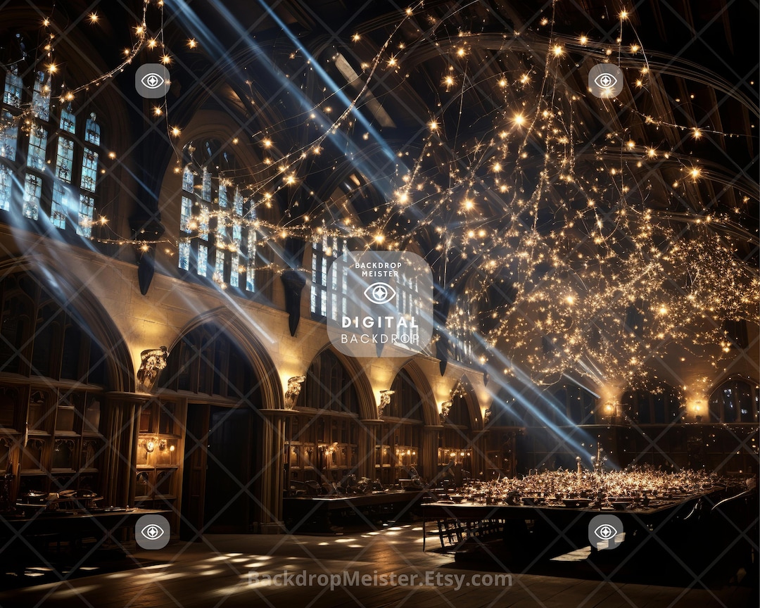 Wizard Great Hall Backdrop Digital Download Photoshop Overlays ...