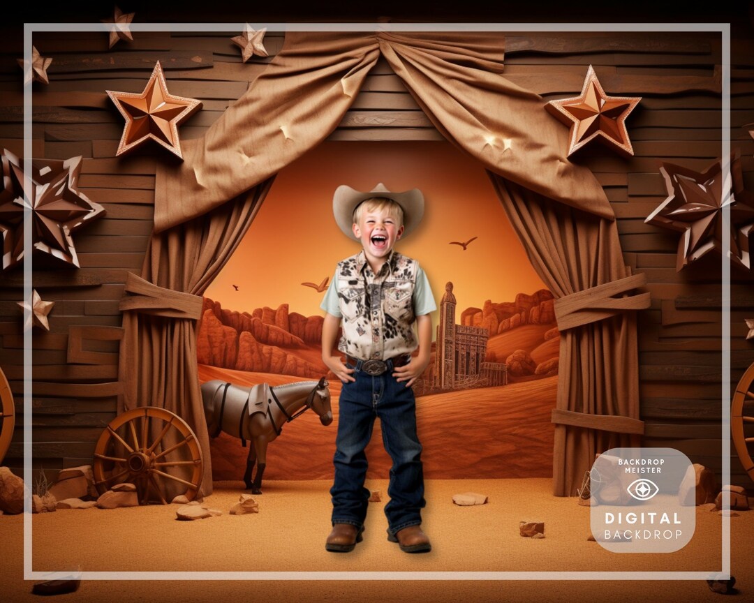 Cowboy Backdrop Digital Download Photoshop Overlays, Wedding ...