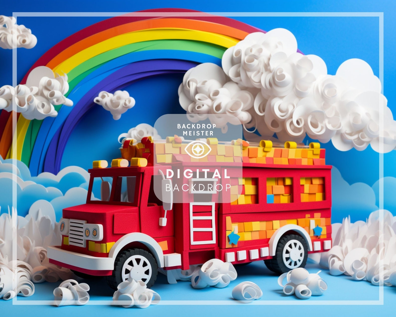 Fire Truck Backdrop Digital Download Photoshop Overlays - Etsy