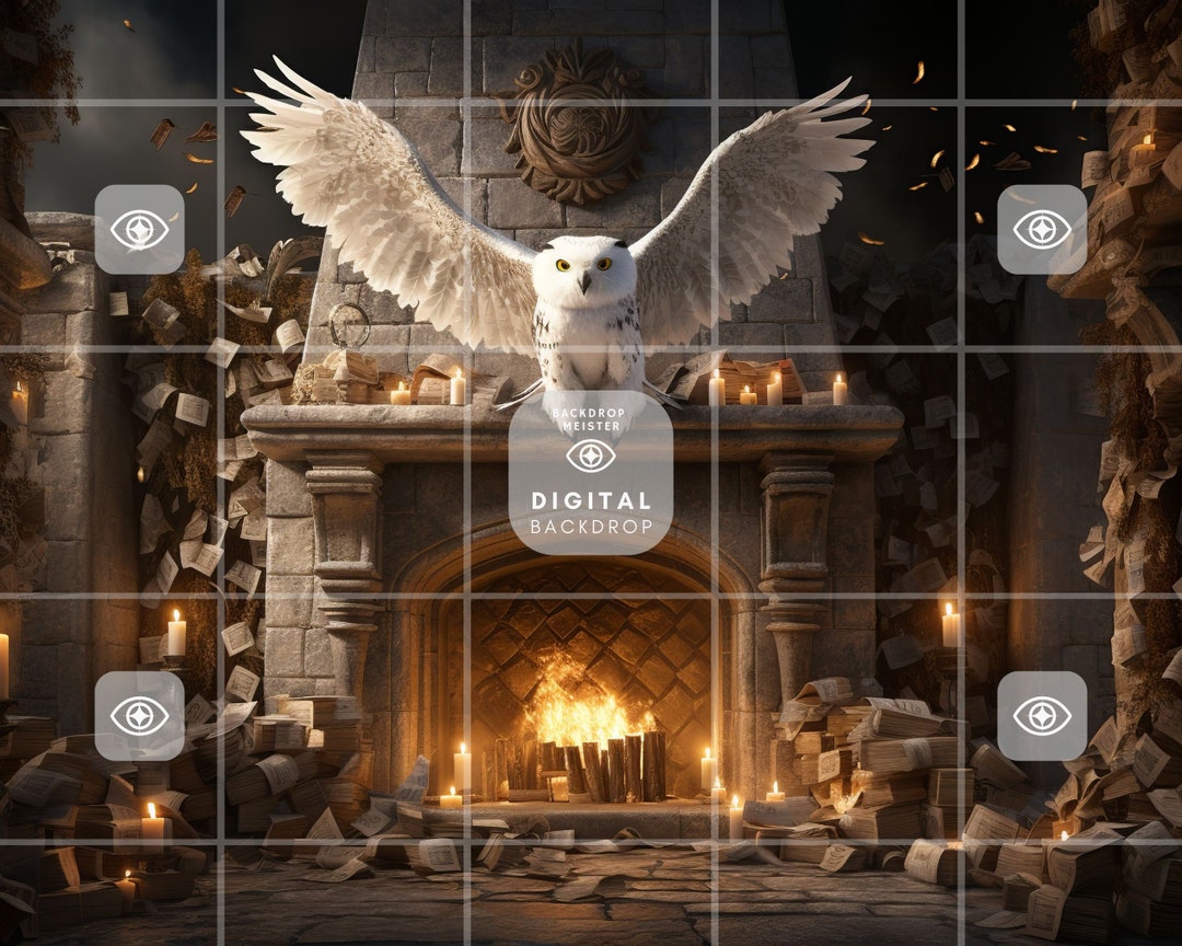 Wizard Owl Backdrop Digital Download Photoshop Overlays, Halloween ...