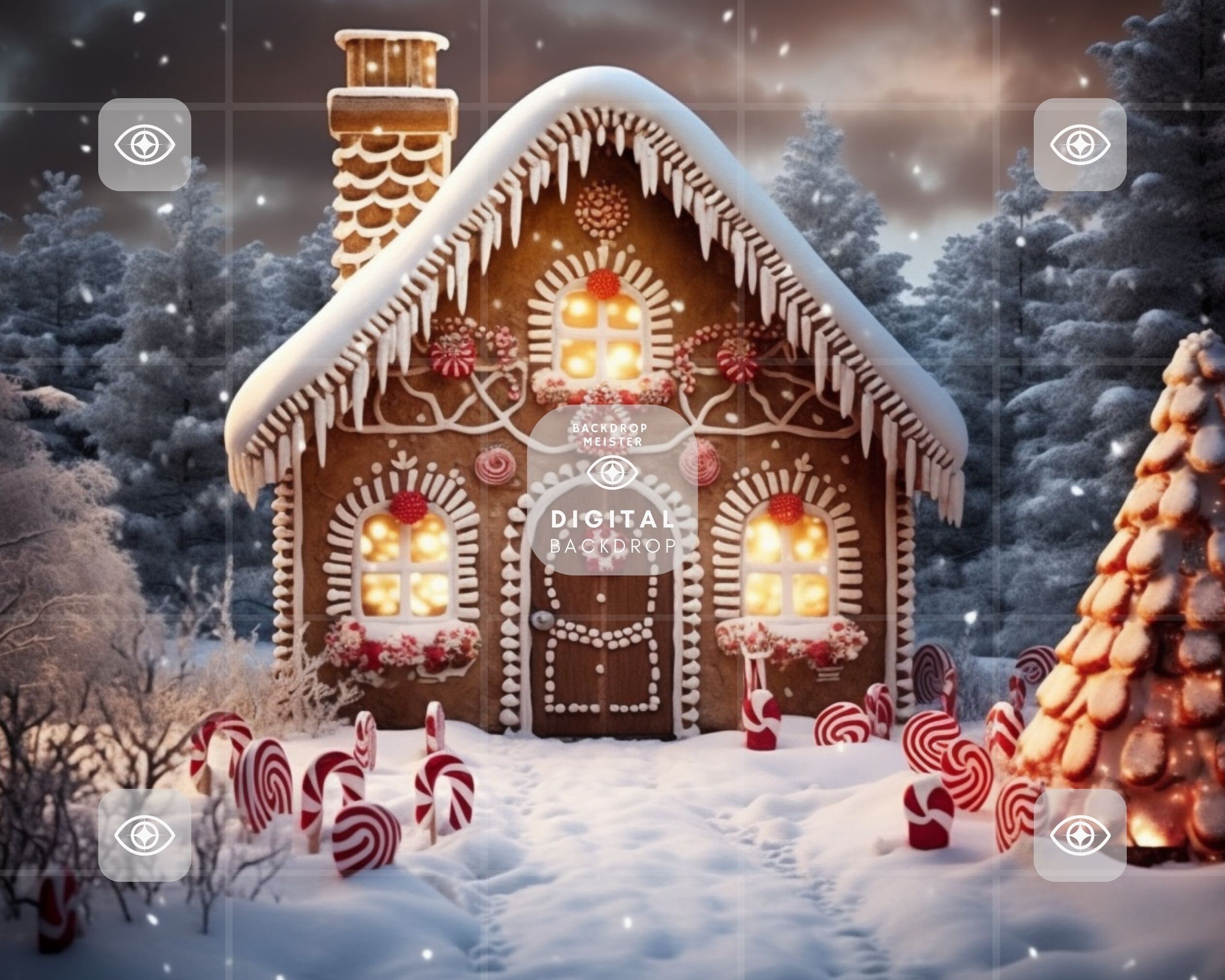 Gingerbread House Backdrop Digital Download Download Now Etsy