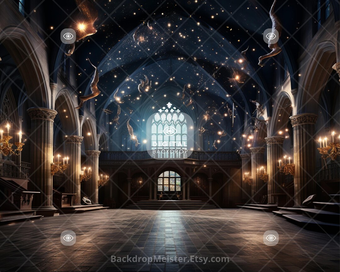 Wizard Great Hall Backdrop Digital Download Photoshop Overlays ...