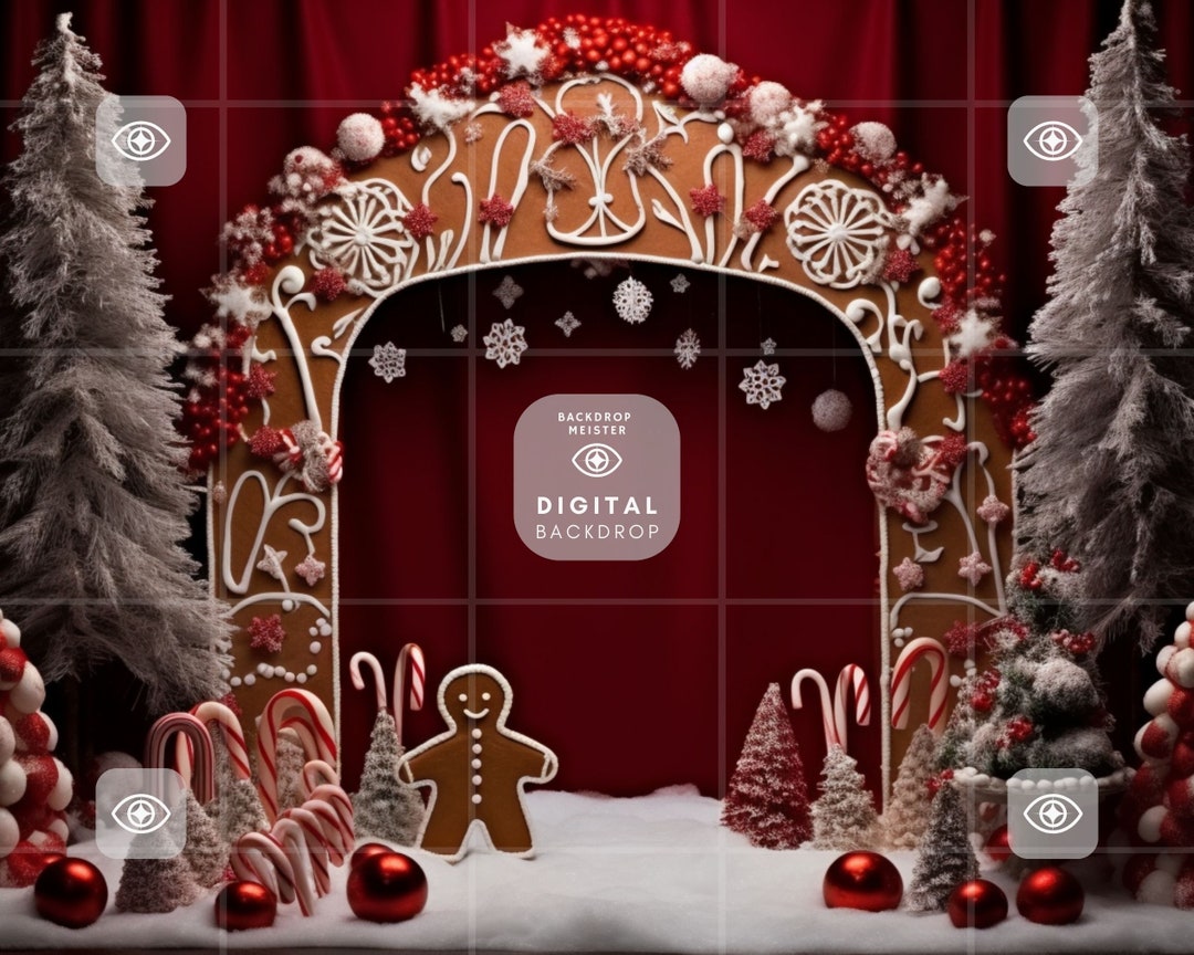 Christmas Arch Backdrop Digital Download Photoshop Overlays, Christmas ...