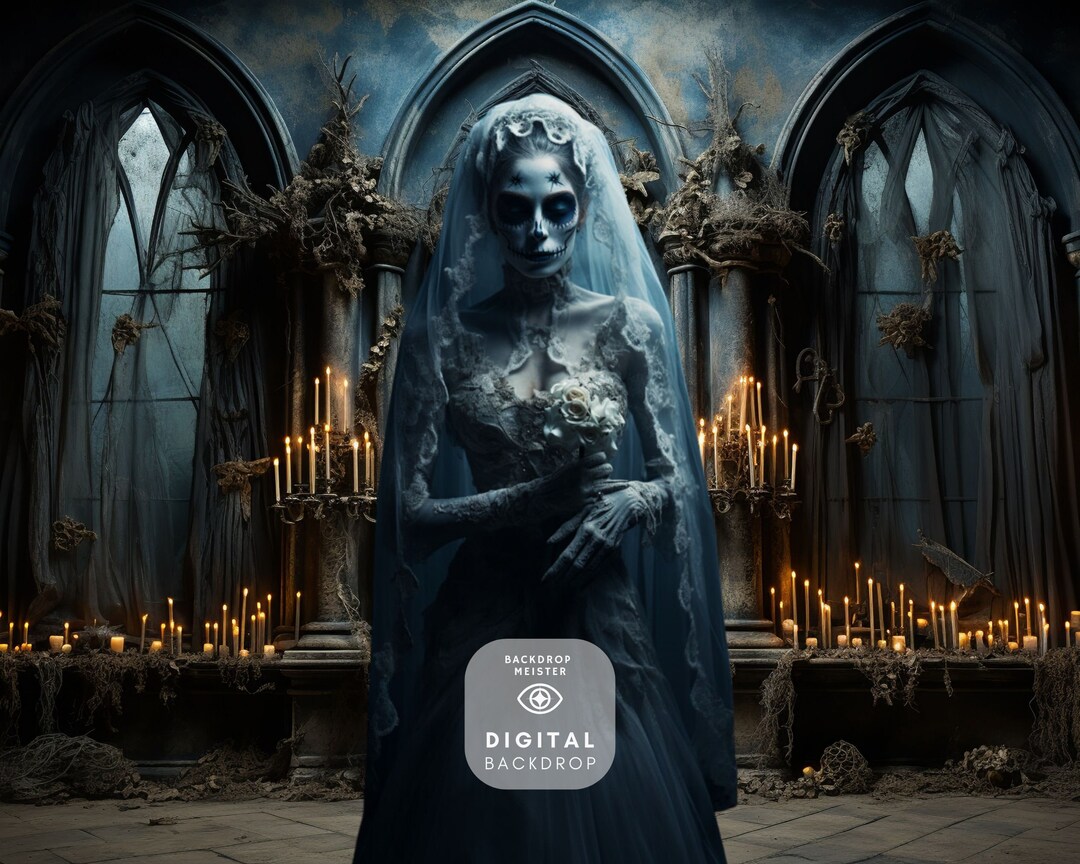 Halloween Backdrop Digital Download Photoshop Overlays, Corpse Bride ...