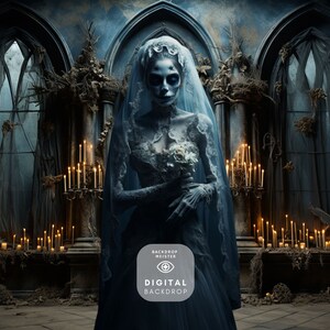 Halloween Backdrop Digital Download Photoshop Overlays, Corpse Bride ...