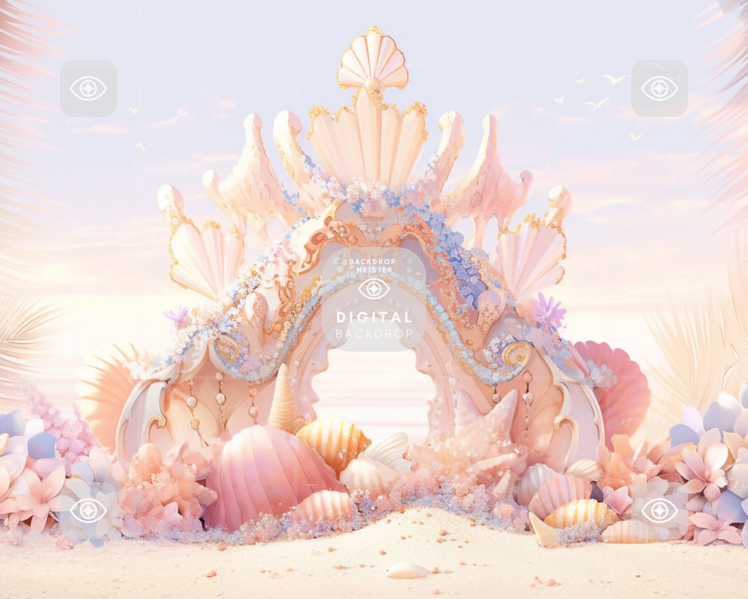 Mermaid Backdrop Digital Download Photoshop Overlays, Wedding ...