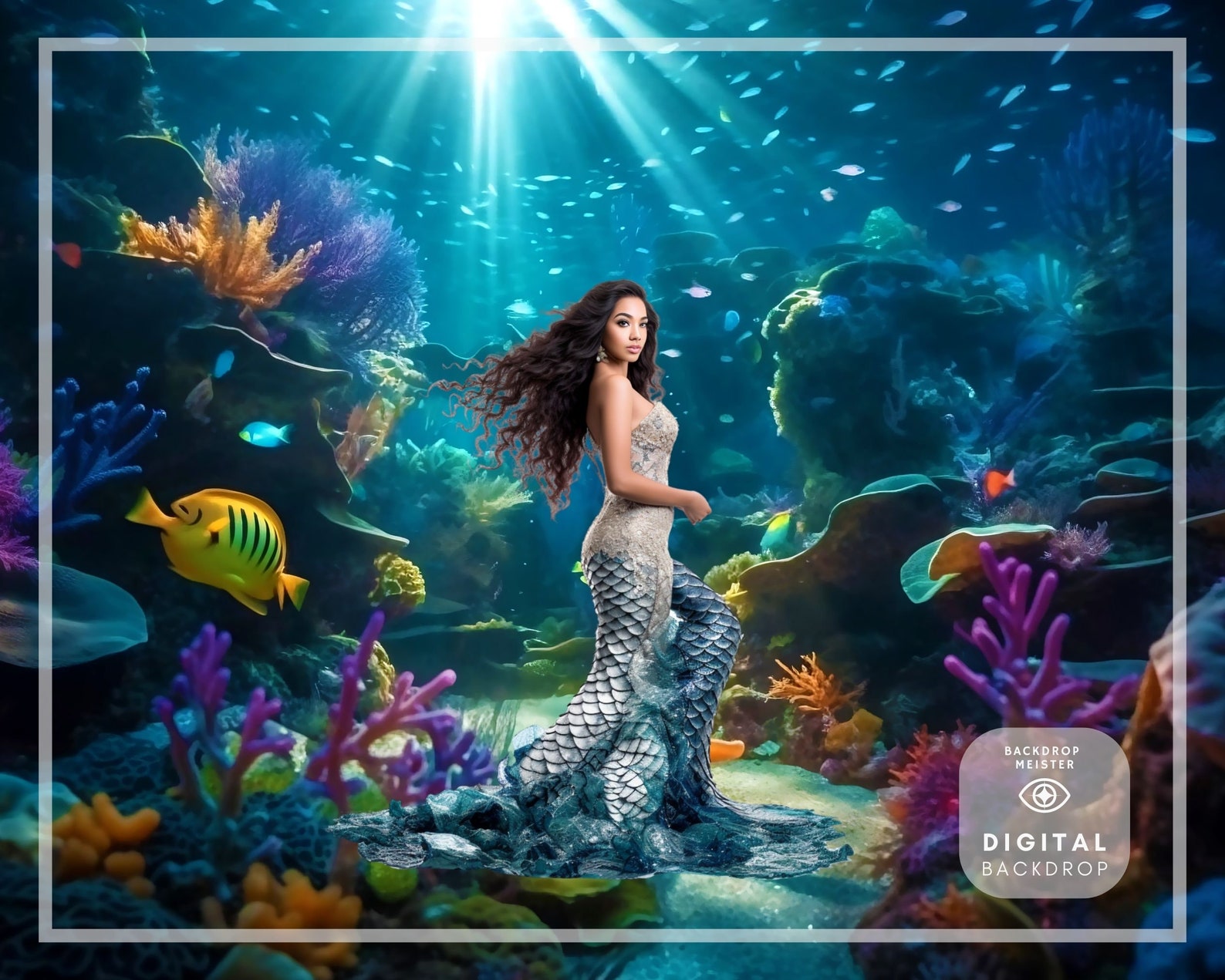 Mermaid Backdrop Digital Download Photoshop Overlays - Etsy