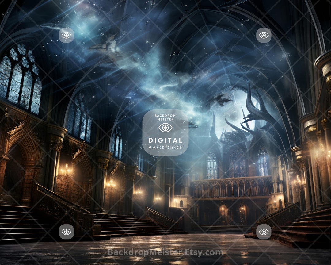 Wizard Great Hall Backdrop Digital Download Photoshop Overlays ...