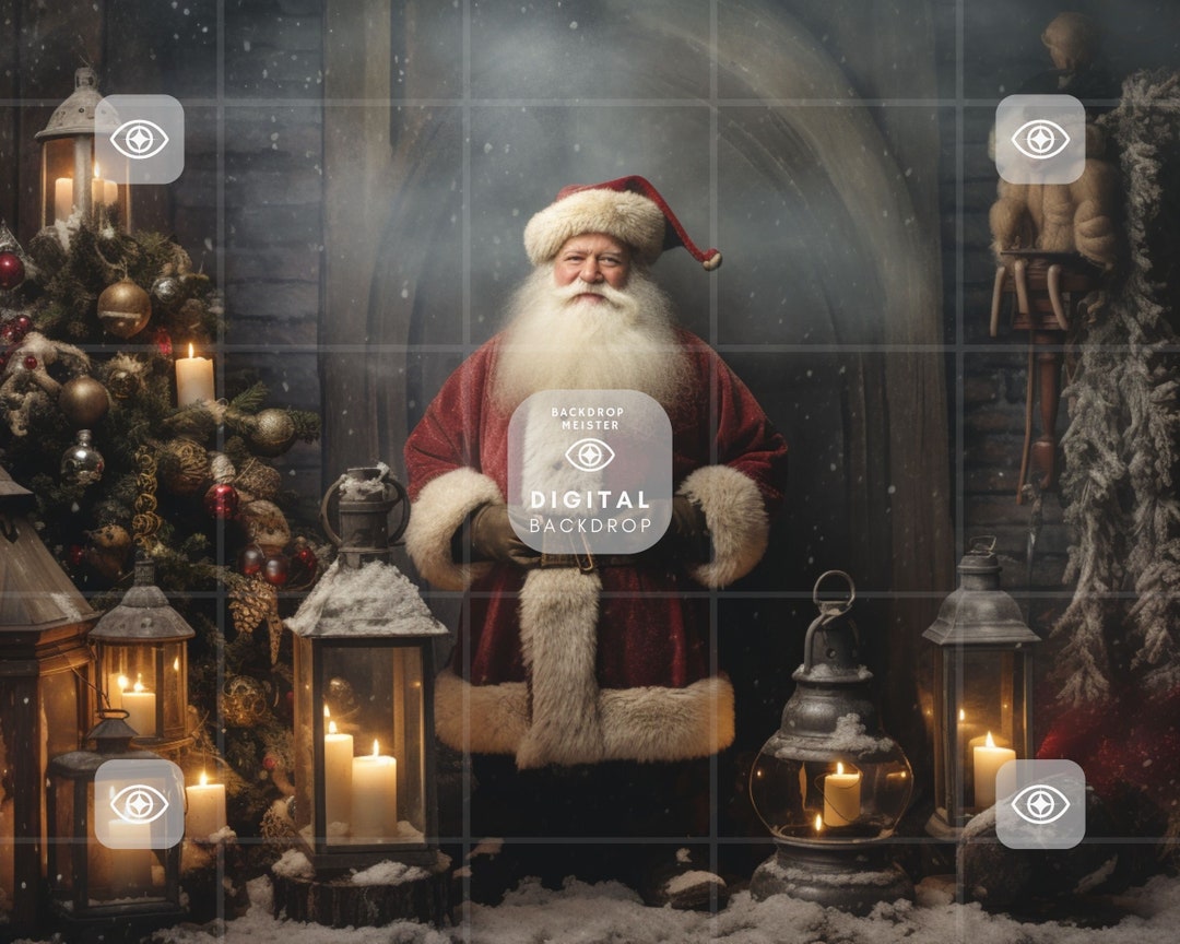 Santa Clause Backdrop Digital Download Photoshop Overlays, Wedding ...