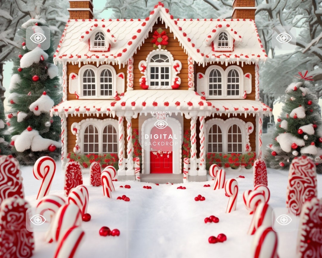 Gingerbread House Backdrop Digital Download Photoshop Overlays ...