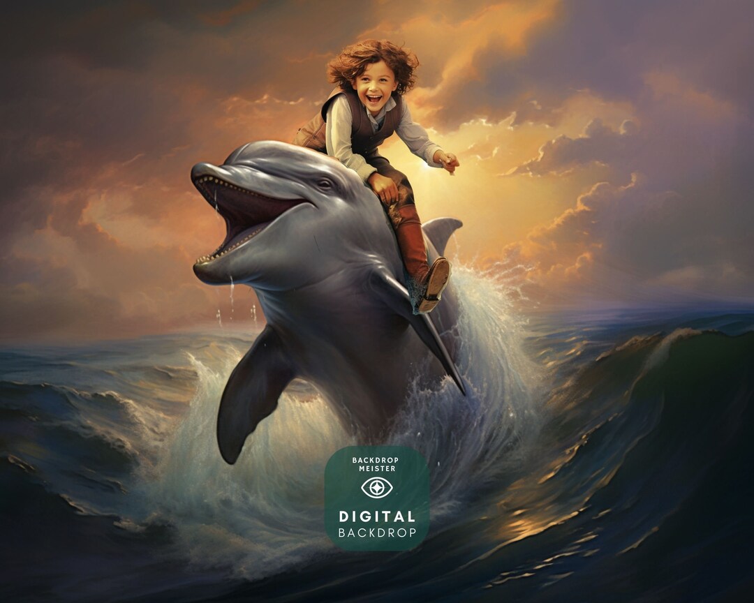 Dolphin Backdrop Digital Download Photoshop Overlays, Wedding ...