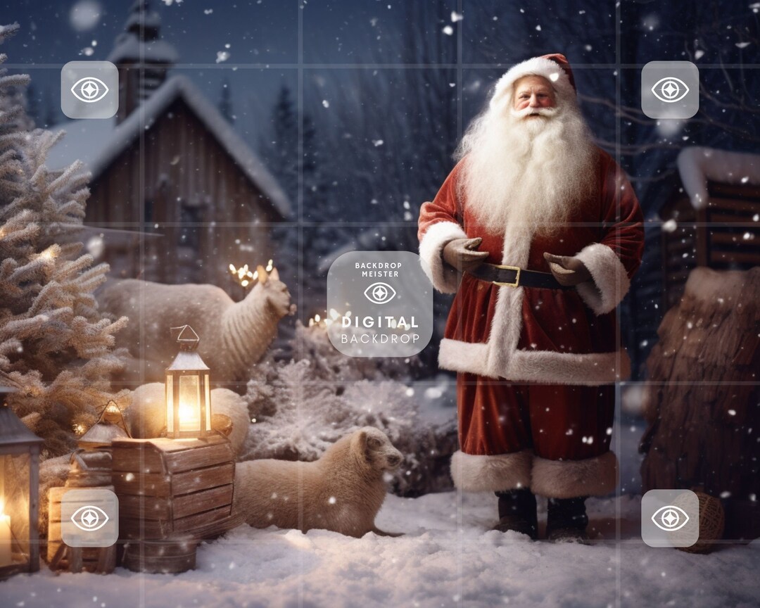 Santa Clause Backdrop Digital Download Photoshop Overlays, Wedding ...