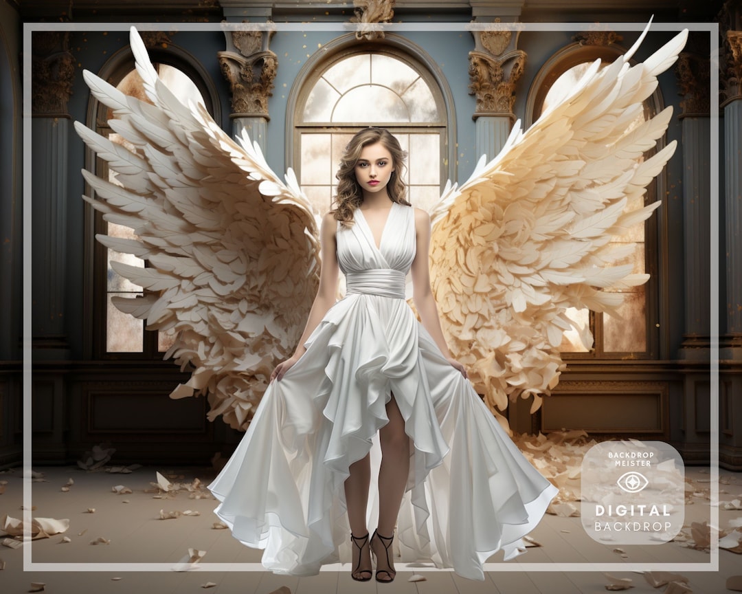 Angel Wings Backdrop Digital Download Photoshop Overlays, Wedding ...