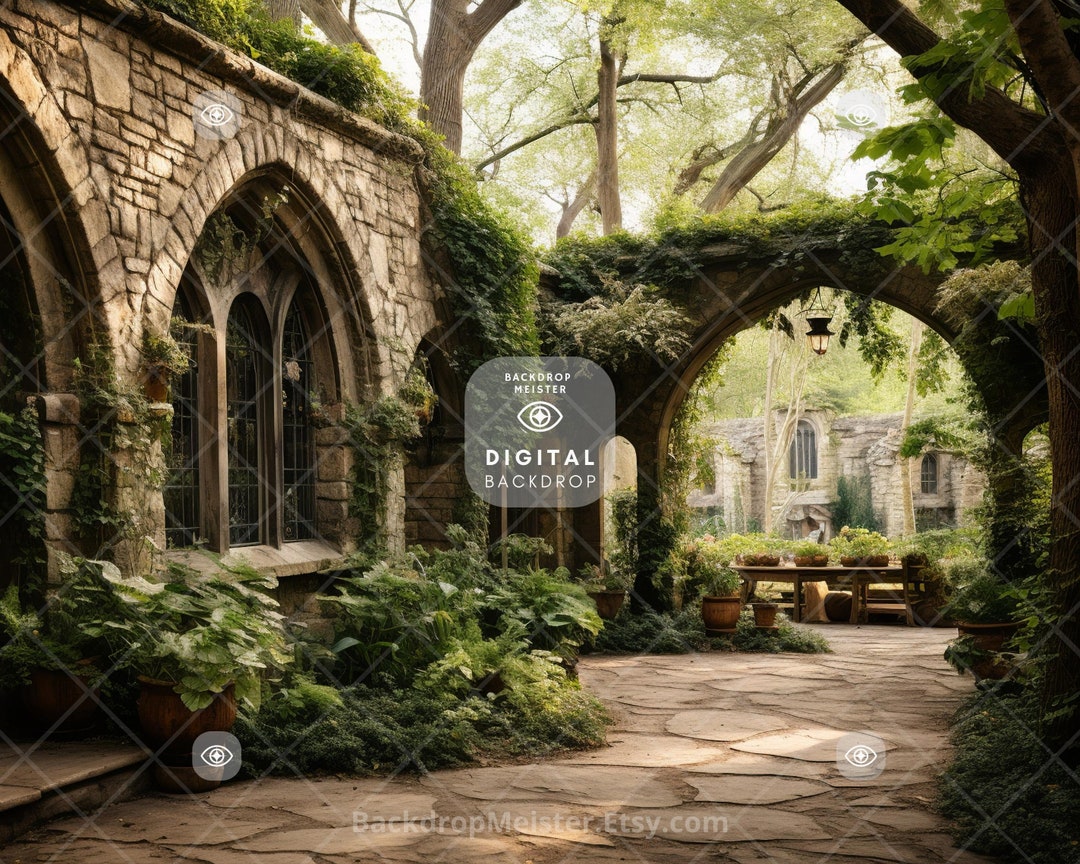 Wizard Courtyard Backdrop Digital Download Photoshop Overlays ...