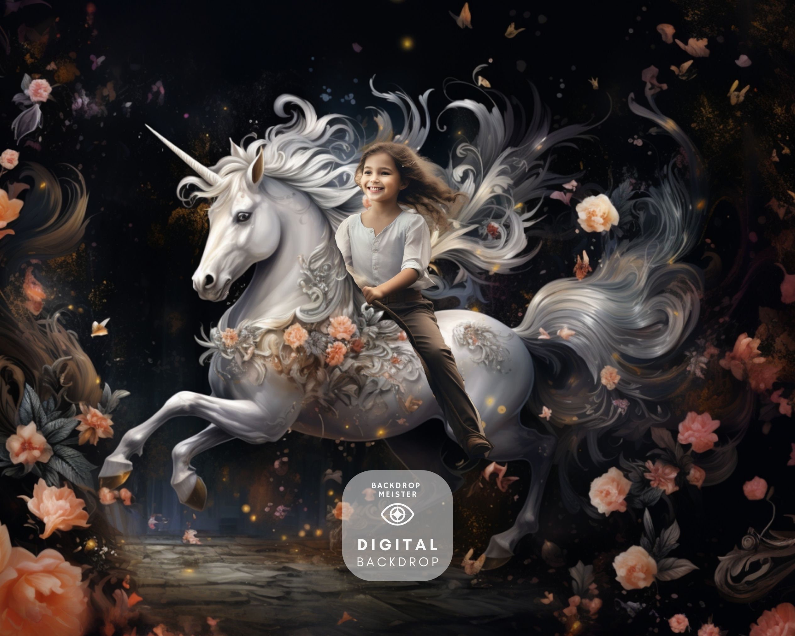 Unicorn Backdrop Digital Download Photoshop Overlays, Wedding ...