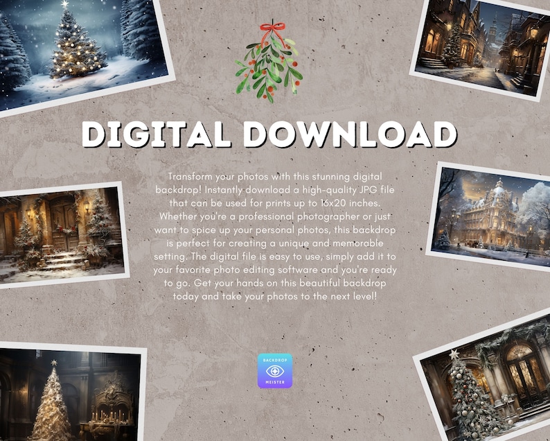 Cozy Christmas Backdrop Digital Download Photoshop Overlays, Christmas ...