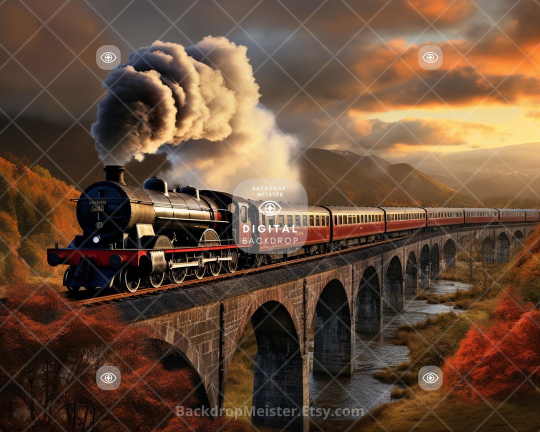 Wizard Train Express Backdrop Digital Download Photoshop - Etsy