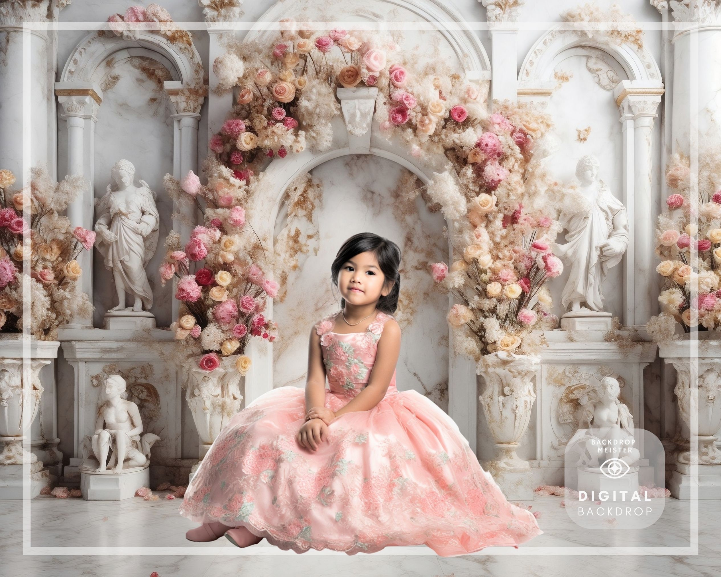 Renaissance Floral Backdrop Digital Download Wedding & Maternity ...