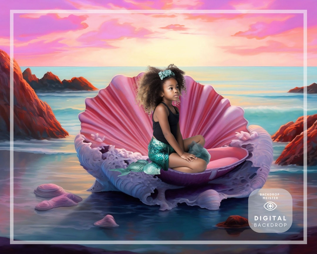 Little Mermaid Backdrop Digital Download Photoshop Overlays, Wedding ...