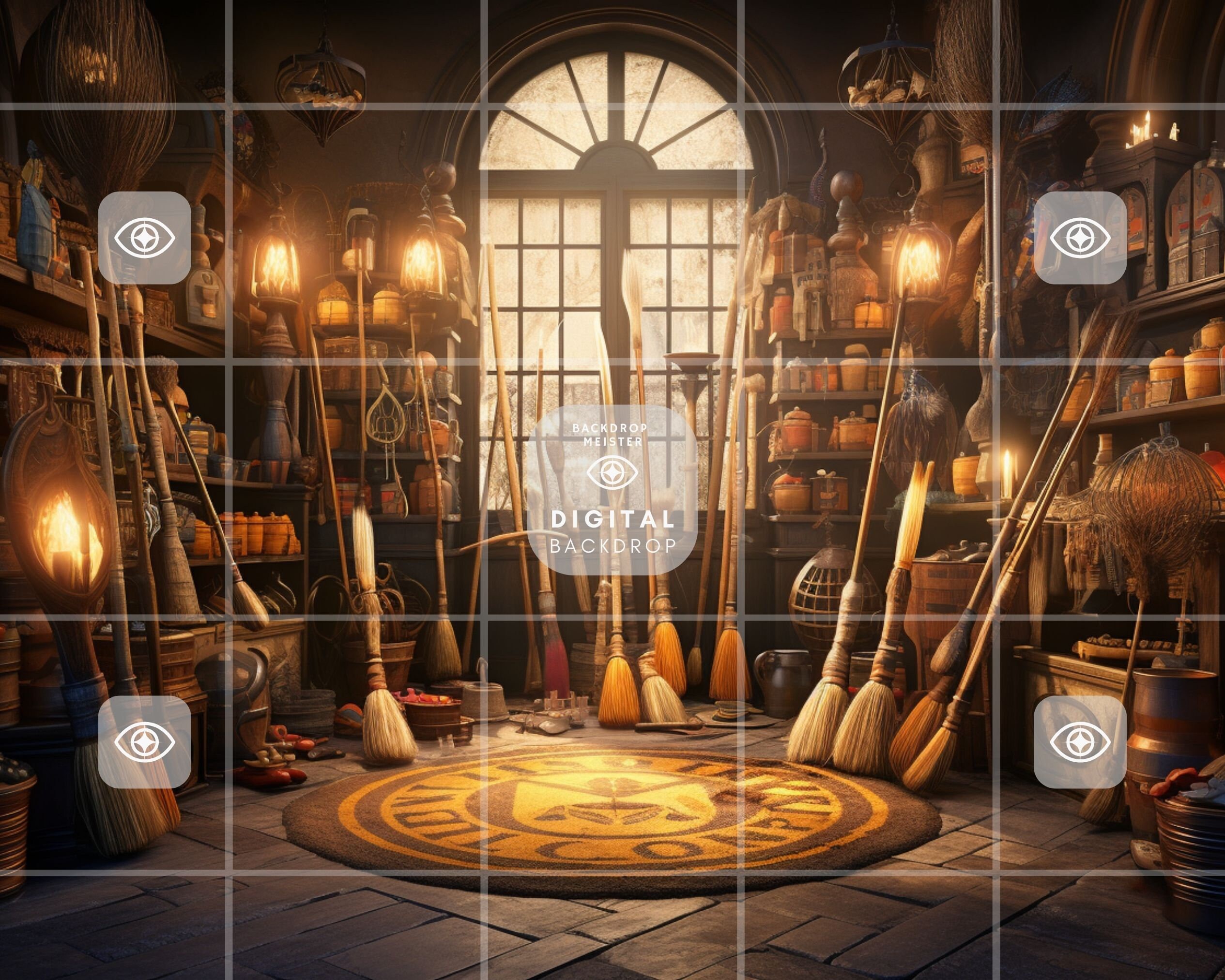 Wizard Brooms Backdrop Digital Download Photoshop - Etsy