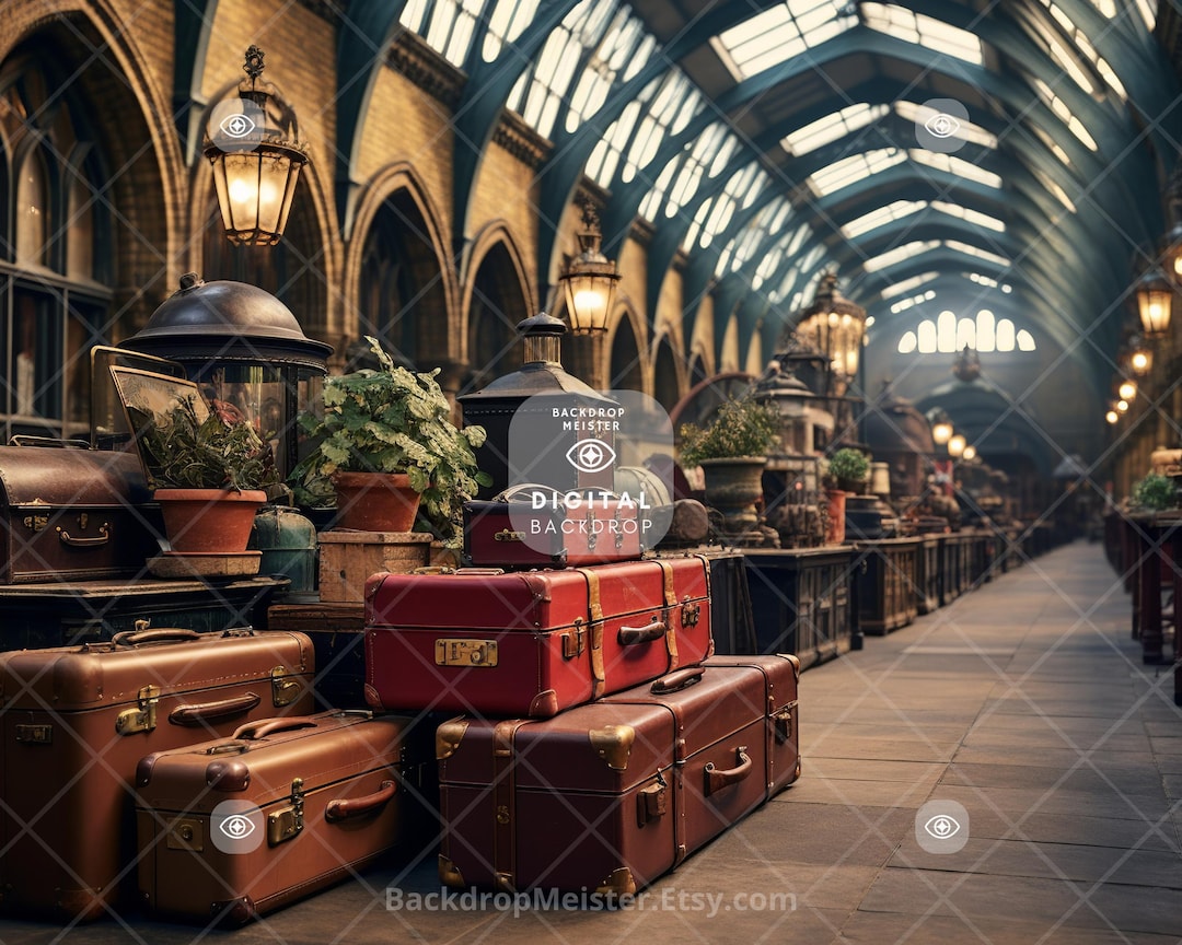 Wizard Train Platform Backdrop Digital Download Photoshop Overlays ...