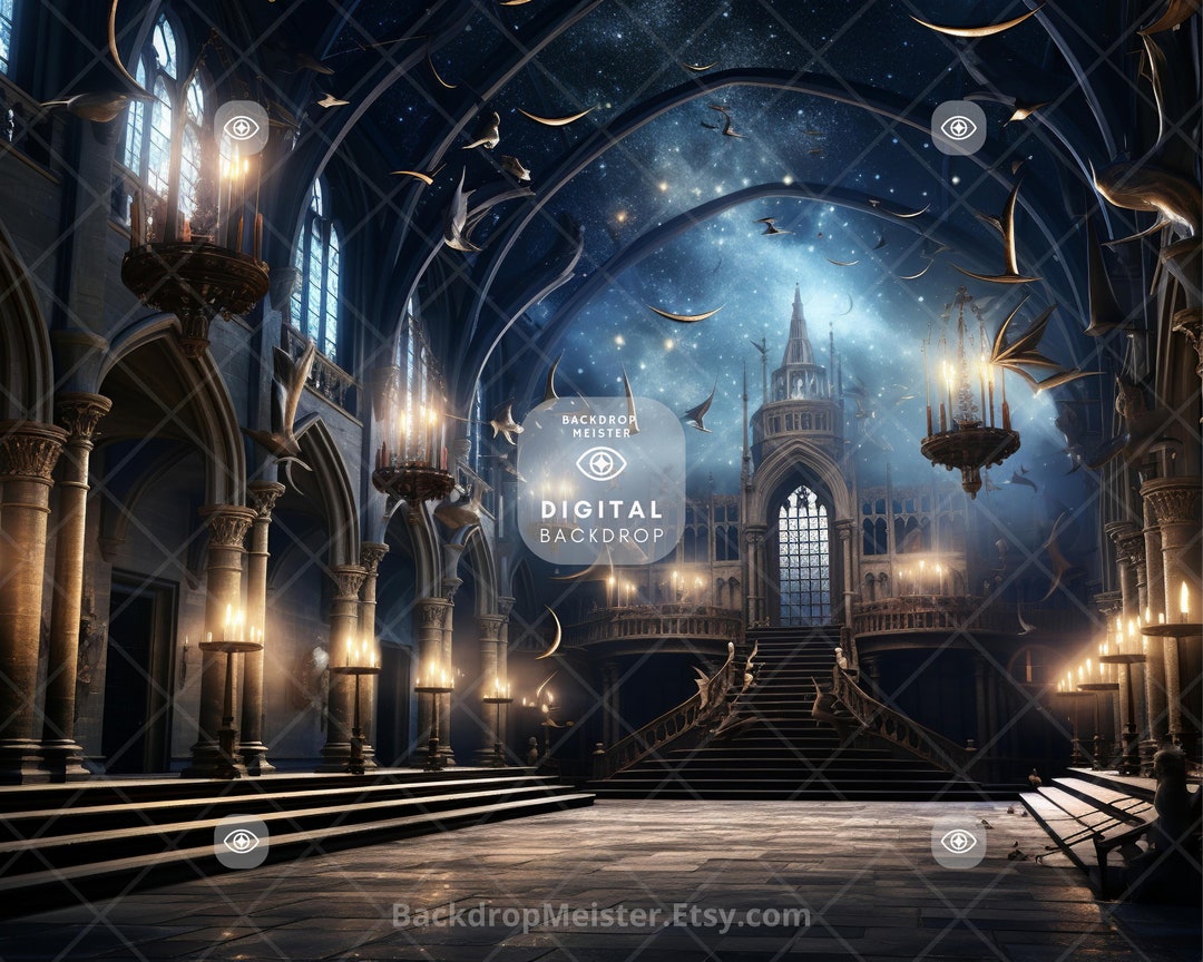 Wizard Great Hall Backdrop Digital Download Photoshop Overlays ...