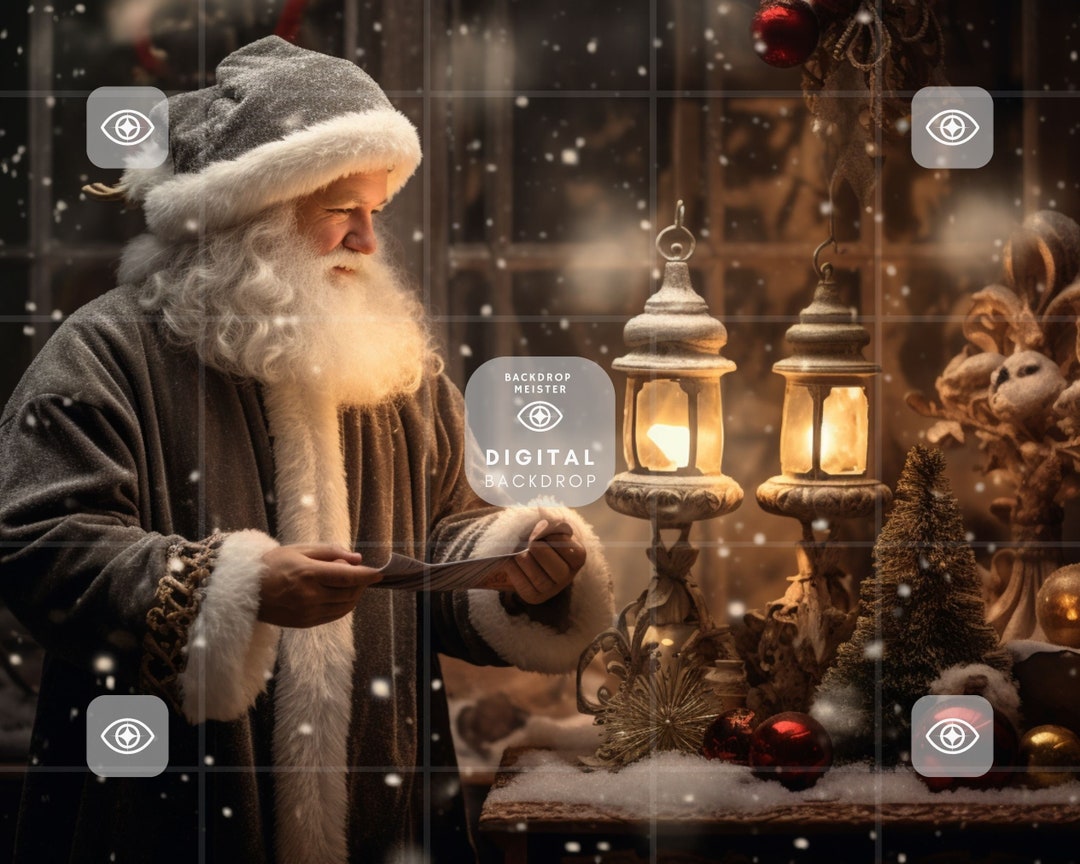 Santa Clause Backdrop Digital Download Photoshop Overlays - Etsy