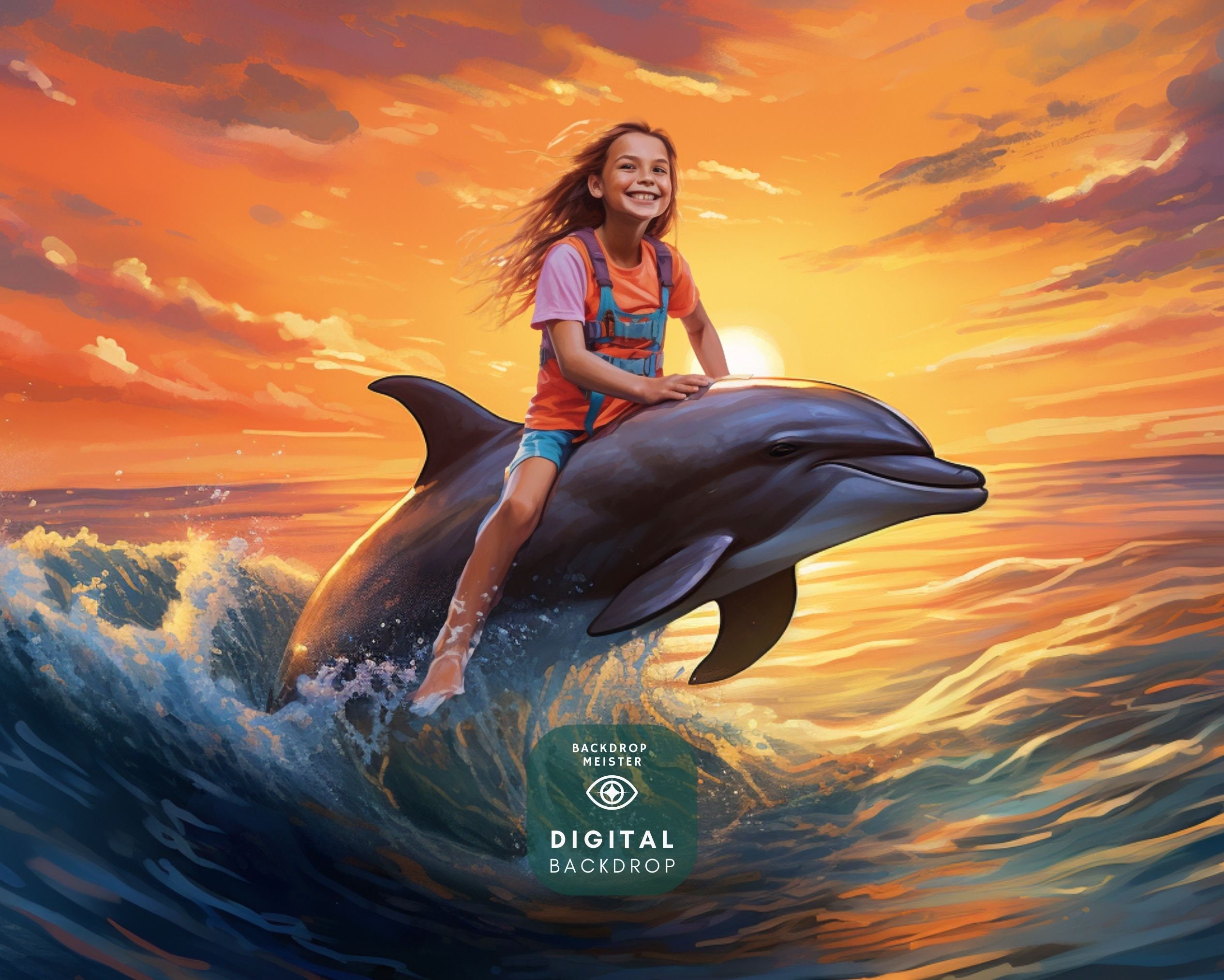 Dolphin Backdrop Digital Download Photoshop Overlays - Etsy