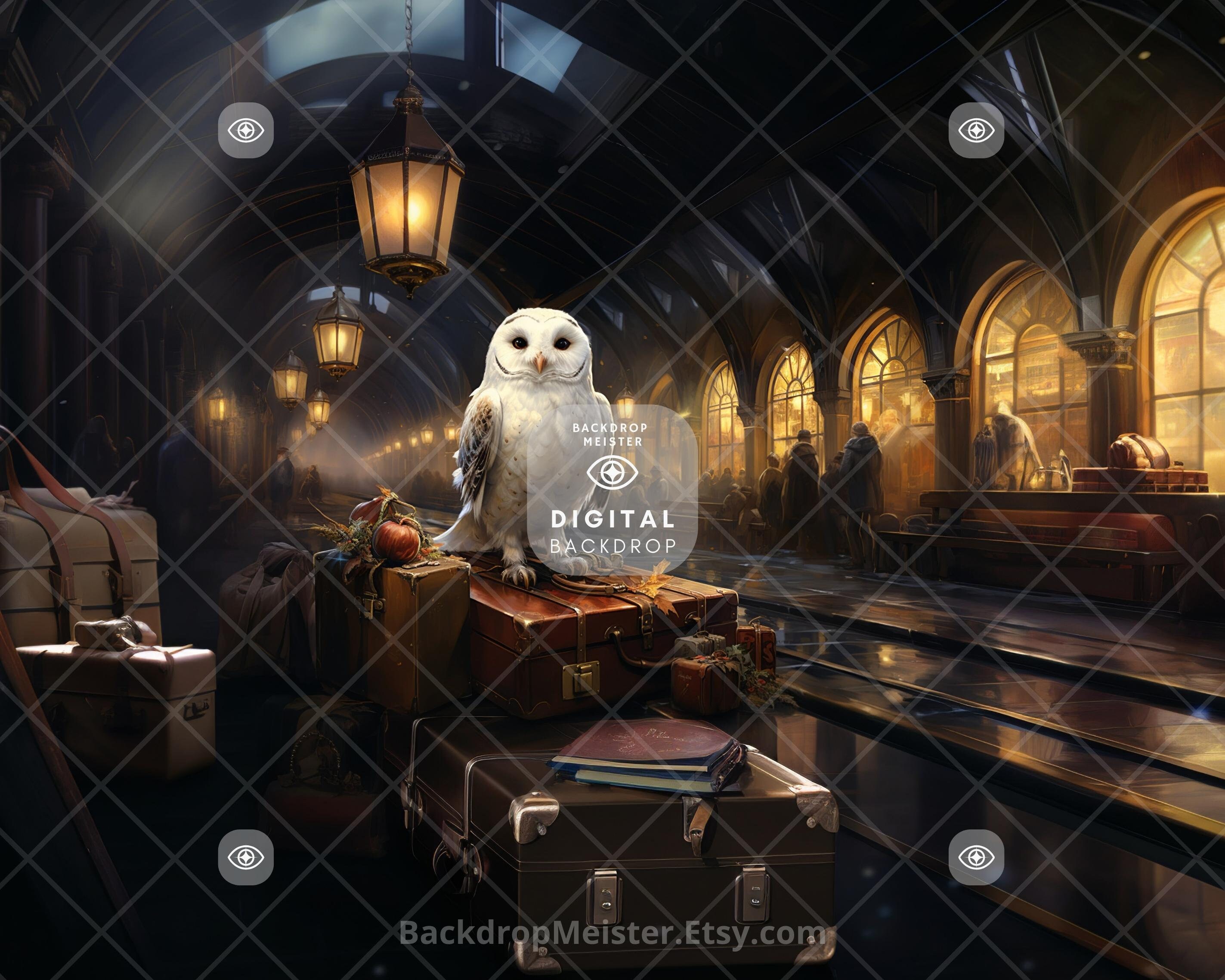 Wizard Snow Owl Backdrop Digital Download Photoshop Overlays, Halloween ...