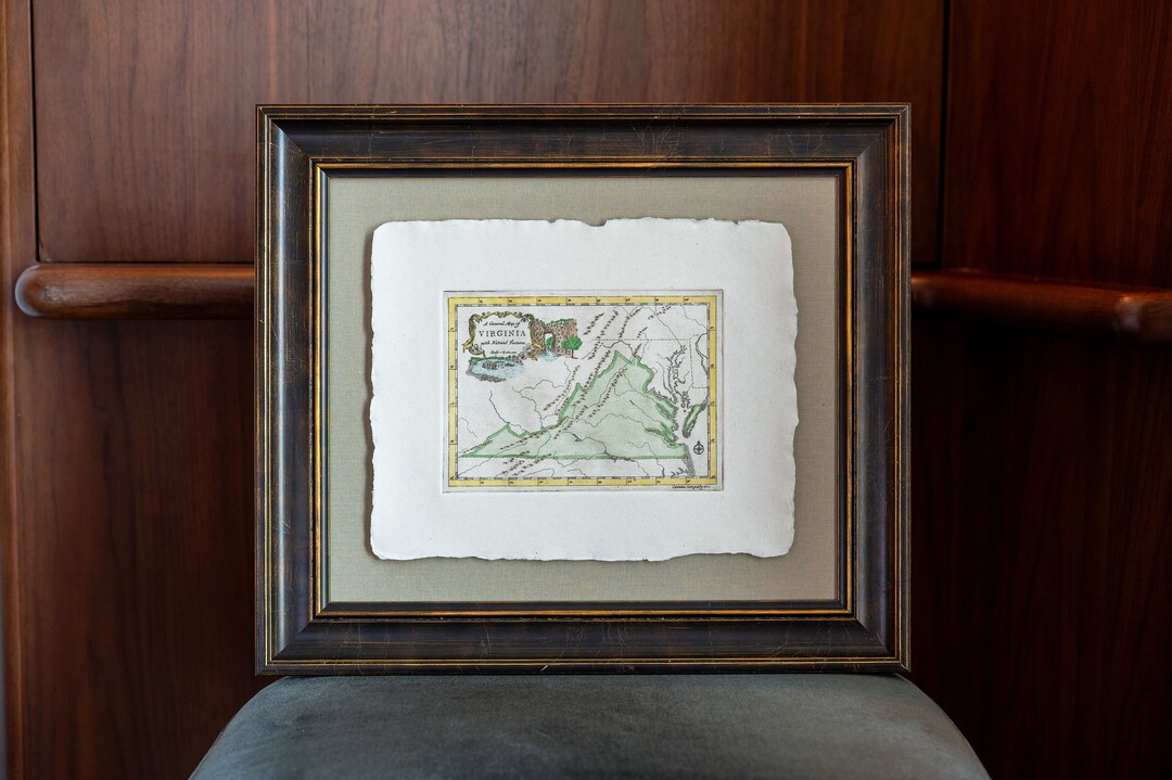 Antique Copperplate Etched Map of Virginia - Etsy
