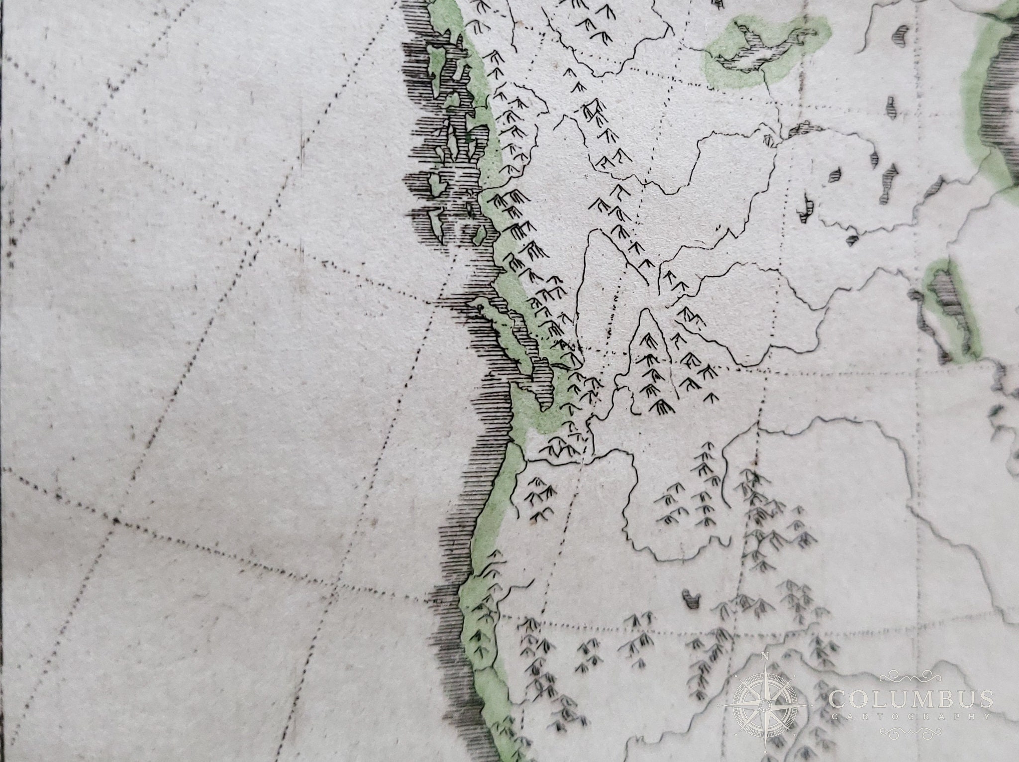 New, Antique-style Copperplate Etched North America Map With Modern ...