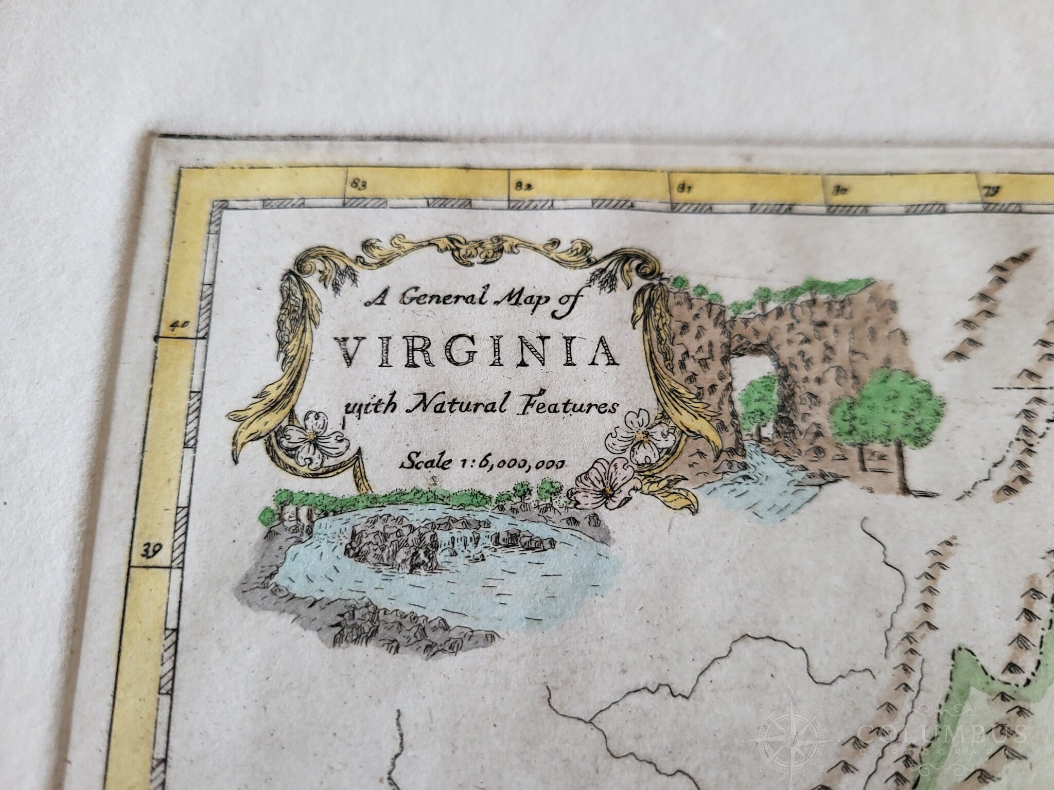 Antique Copperplate Etched Map of Virginia - Etsy
