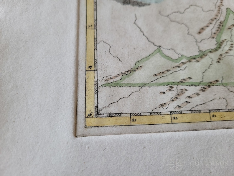 Antique Copperplate Etched Map of Virginia - Etsy