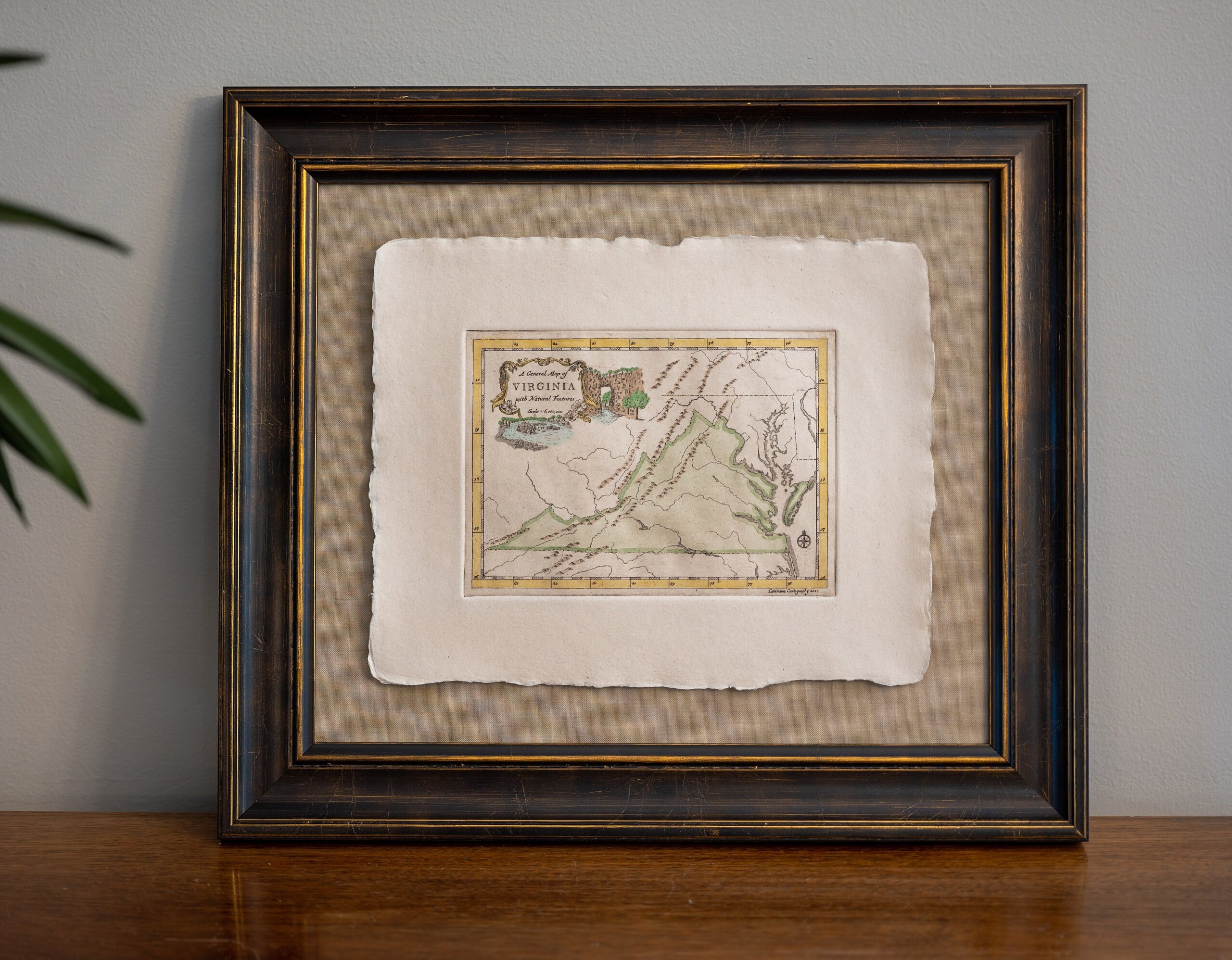 Antique Copperplate Etched Map of Virginia - Etsy