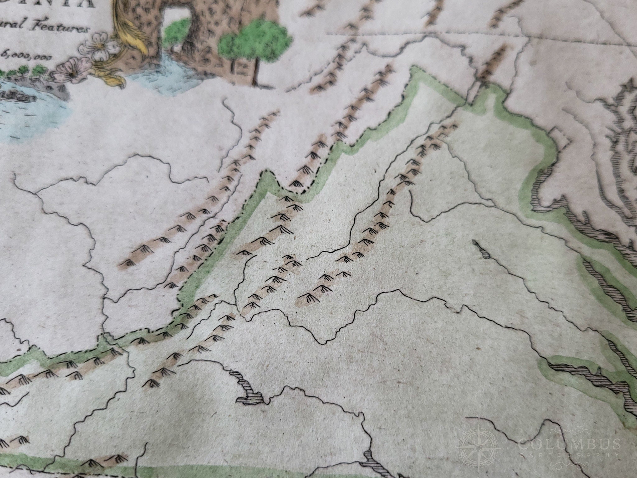 Antique Copperplate Etched Map of Virginia - Etsy