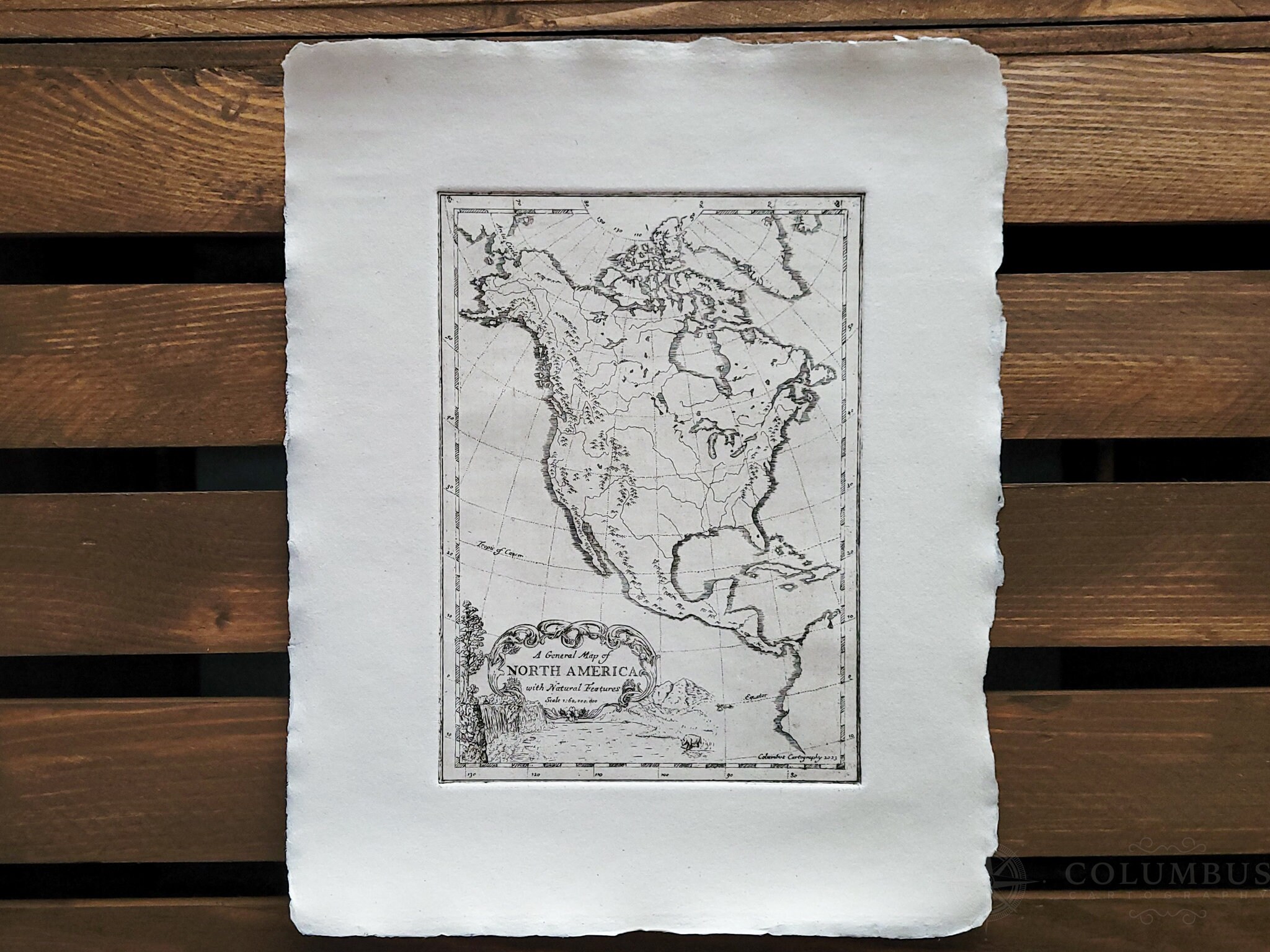 New, Antique-style Copperplate Etched North America Map With Modern ...