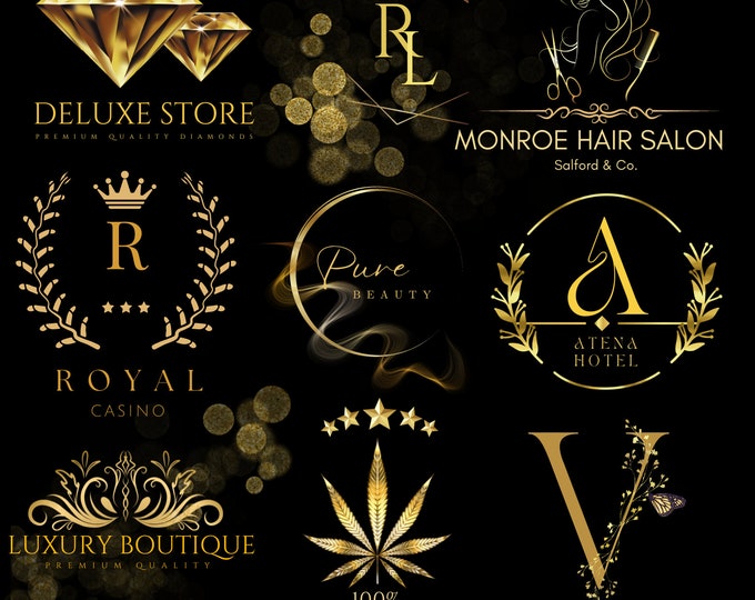 Luxury Logo Design, Gold and Black Logo, Custom Logo Design,premium ...