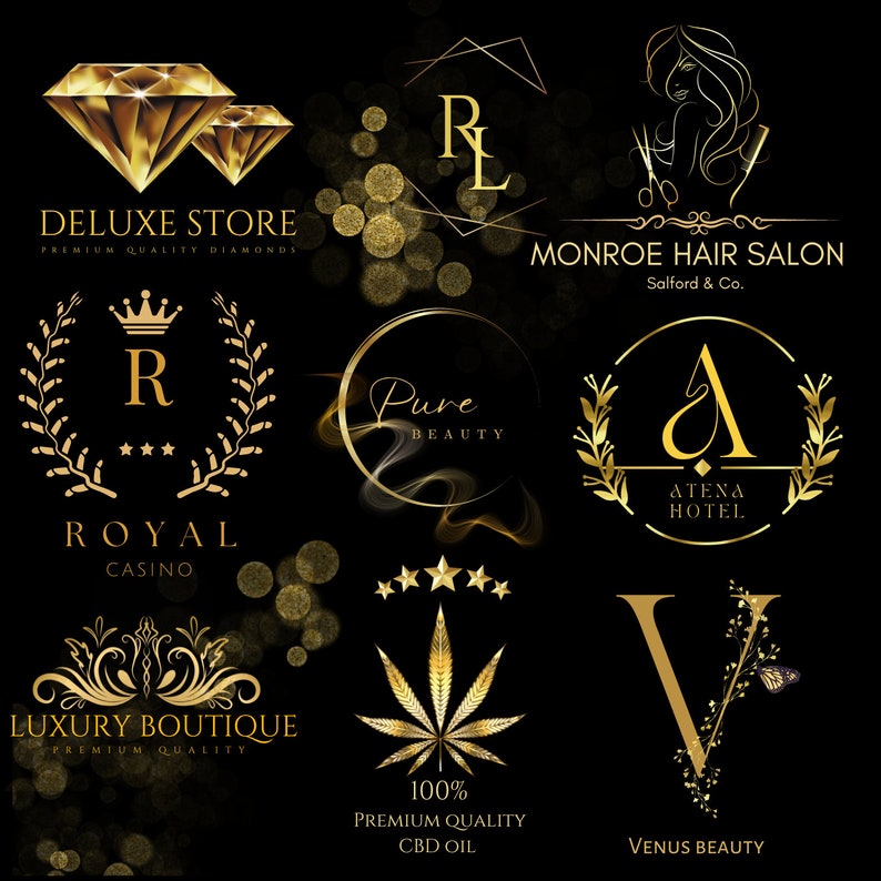 Luxury Logo Design, Gold and Black Logo, Custom Logo Design,premium ...