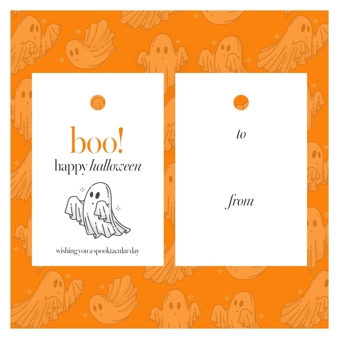 Printable Halloween Gift Tags | “BOO! Happy Halloween” | Spooktacular ...