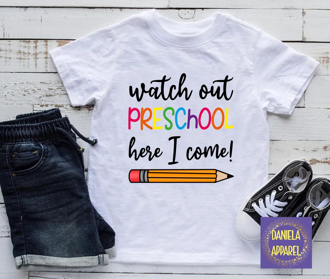 Back to School Kids Shirt Watch Out Preschool Here I Come - Etsy