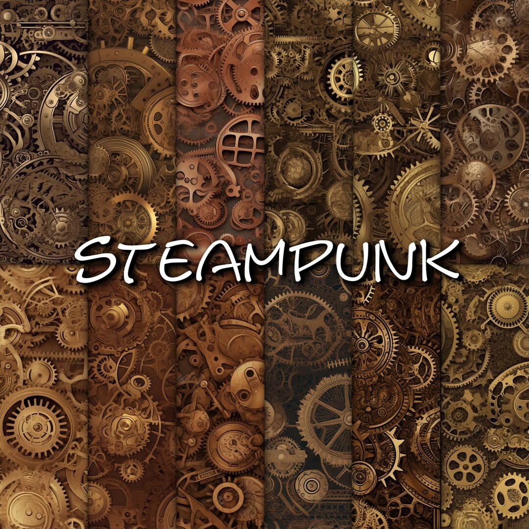 Seamless Steampunk Textures Digital Paper 12 JPG Textures - Etsy