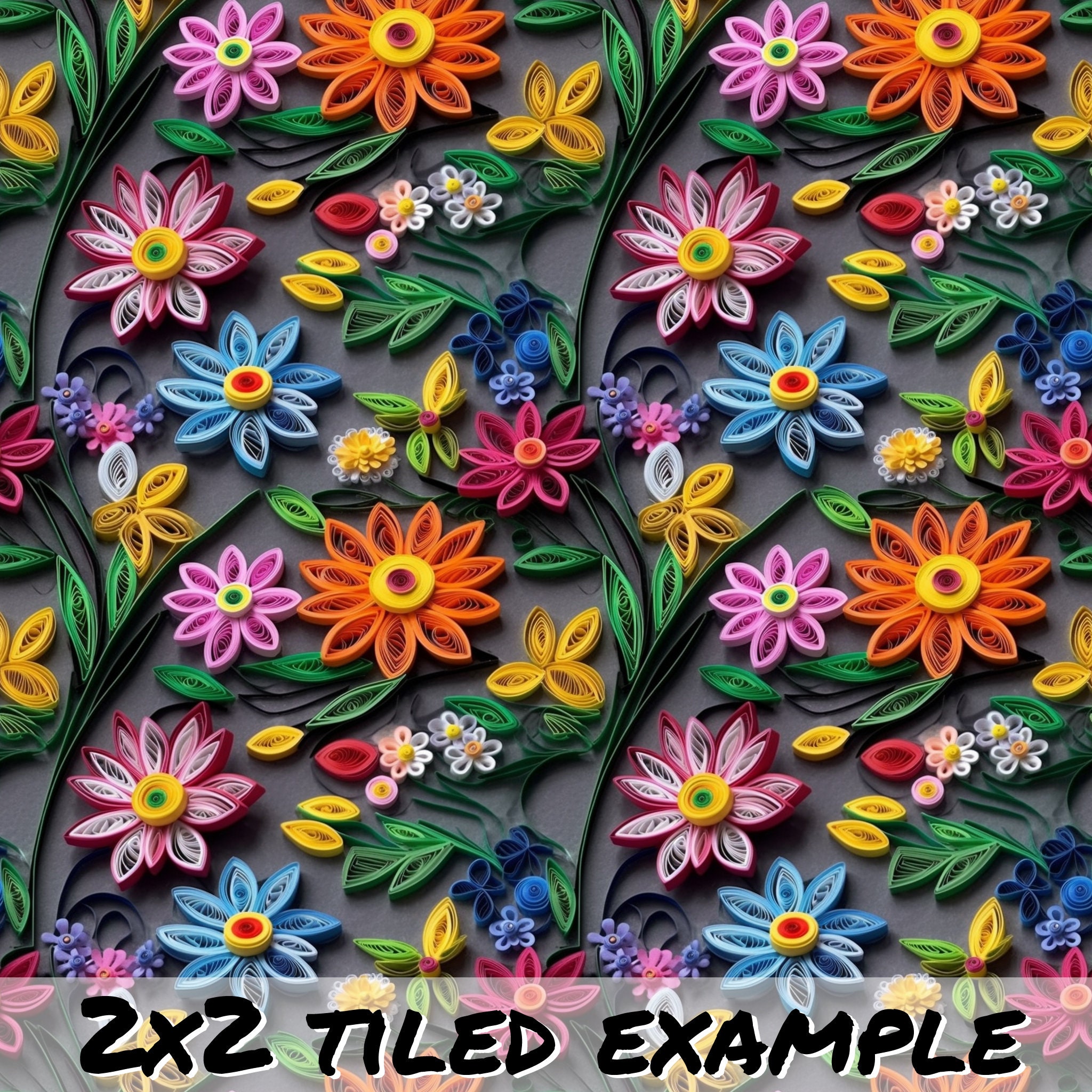 Seamless Floral Paper Quill Patterns Digital Paper 12 JPG - Etsy