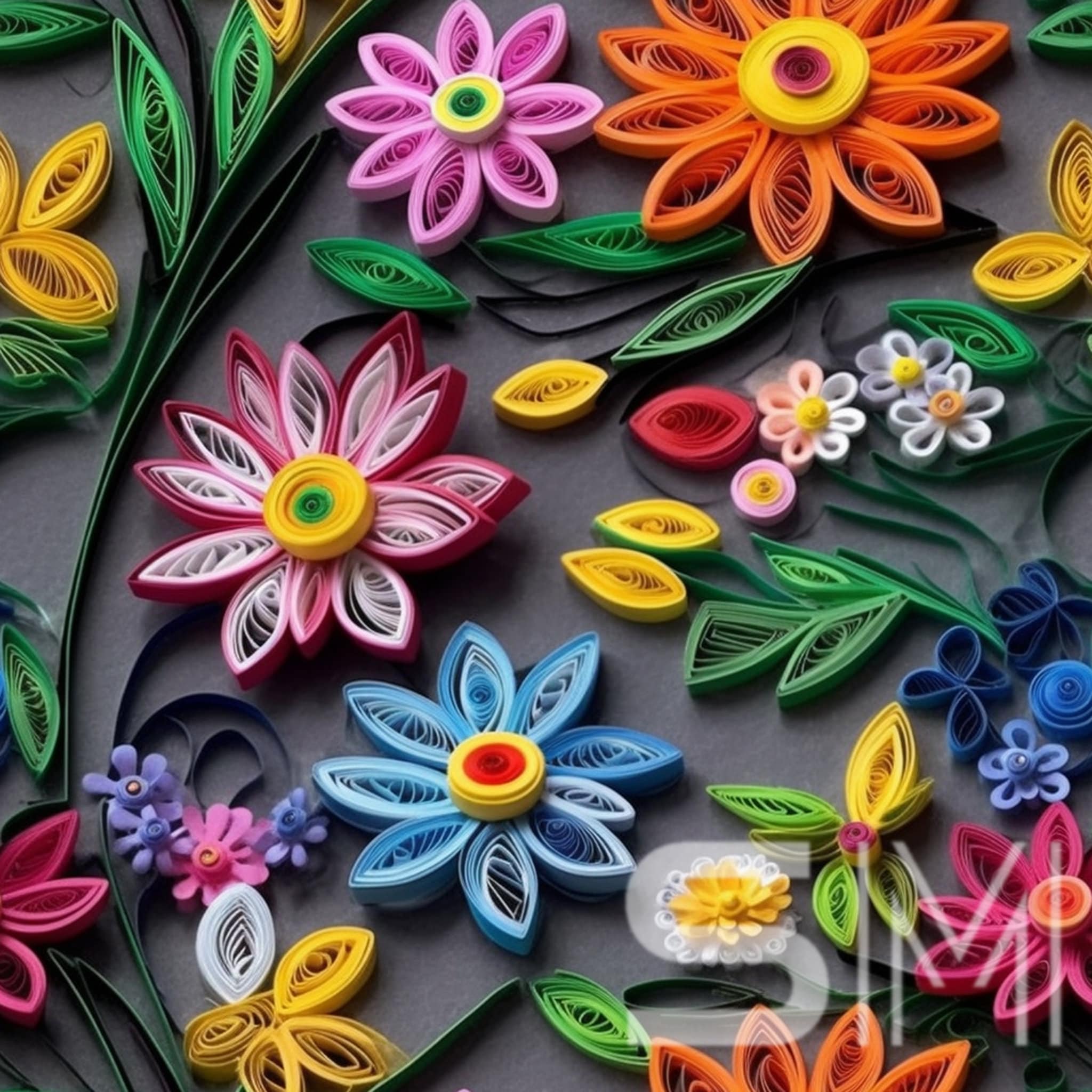 Seamless Floral Paper Quill Patterns Digital Paper 12 JPG - Etsy