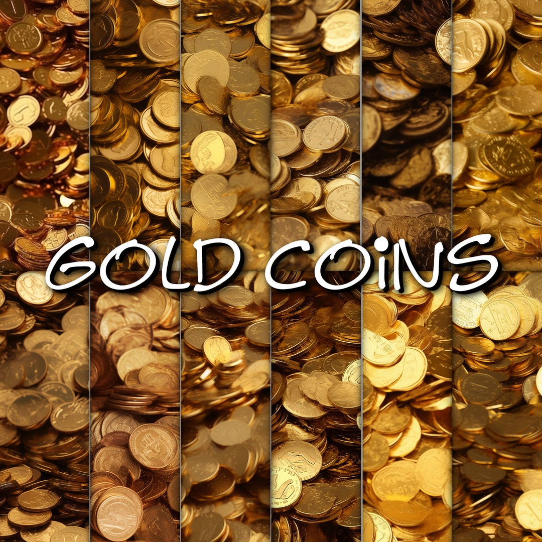 Seamless Gold Coins Digital Paper 12 JPG Textures Instant - Etsy