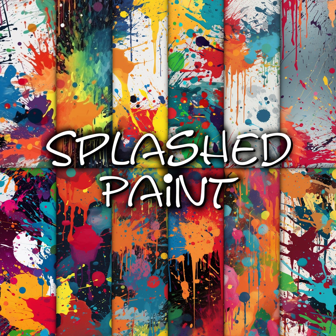 Seamless Splashed Paint Digital Paper 12 JPG Textures - Etsy