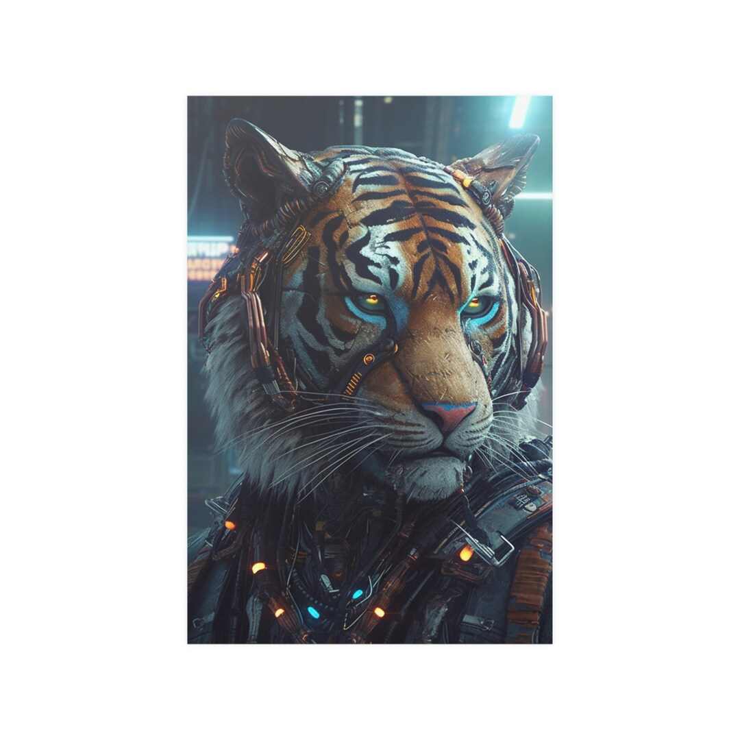 Cyberpunk Tiger Satin Posters 210gsm - Etsy