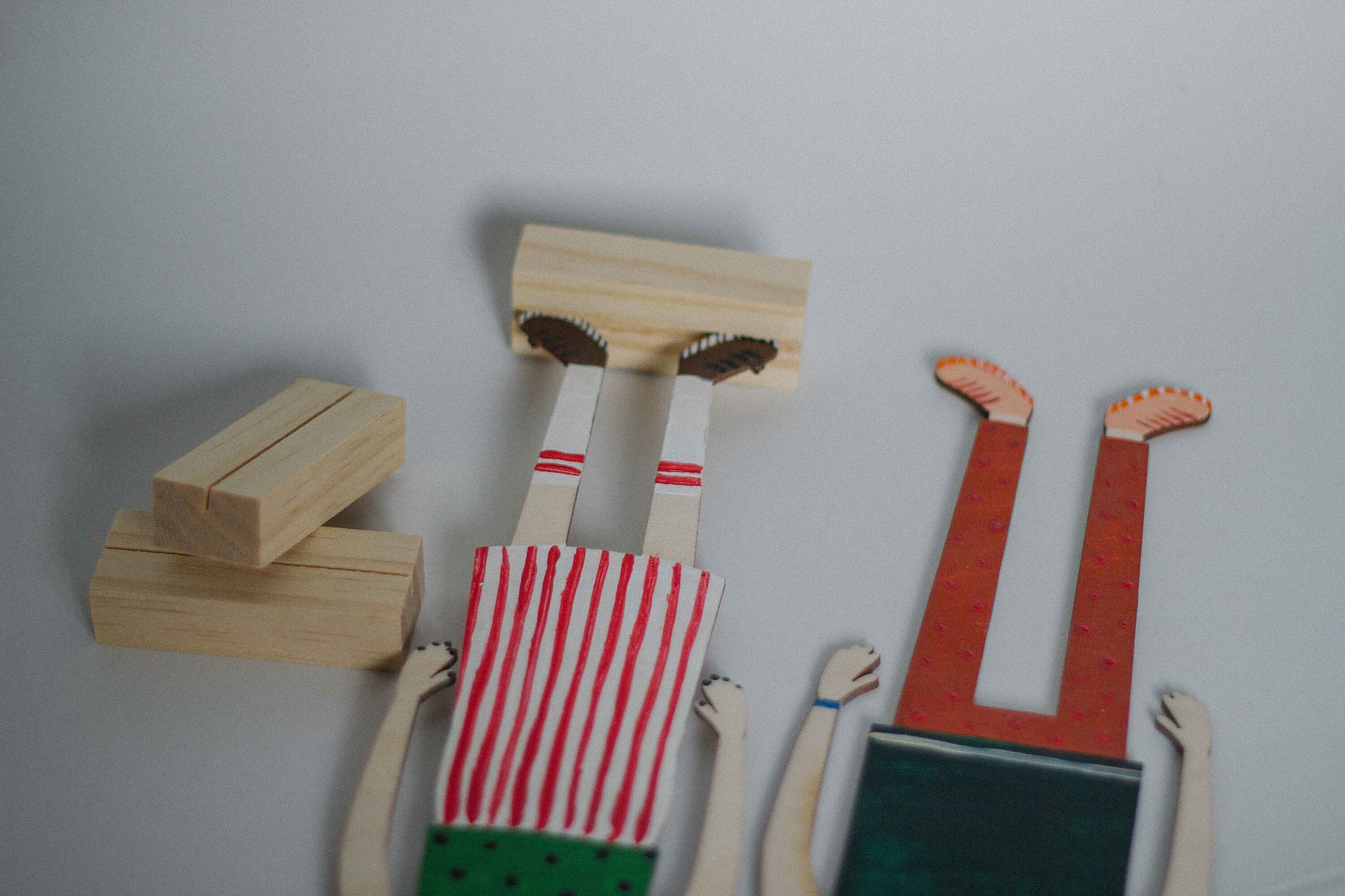 DIY Wooden People for Drawing. Craft Kit for Kids. Paints and Brushes ...