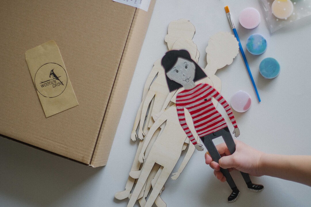 Wooden Dolls for Coloring - Unfinished Paint Kit - Etsy
