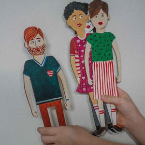 DIY Wooden People for Drawing. Craft Kit for Kids. Paints and Brushes ...