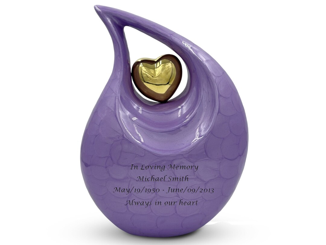 Purple Cremation Urn: Personalized Funeral Urn for Memorial - Etsy